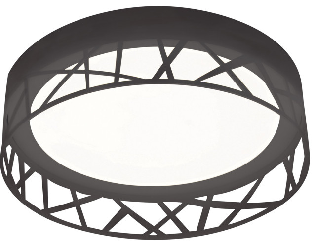 Boon 16" LED Flush Mount, Black, 120V - Transitional - Flush-mount ...