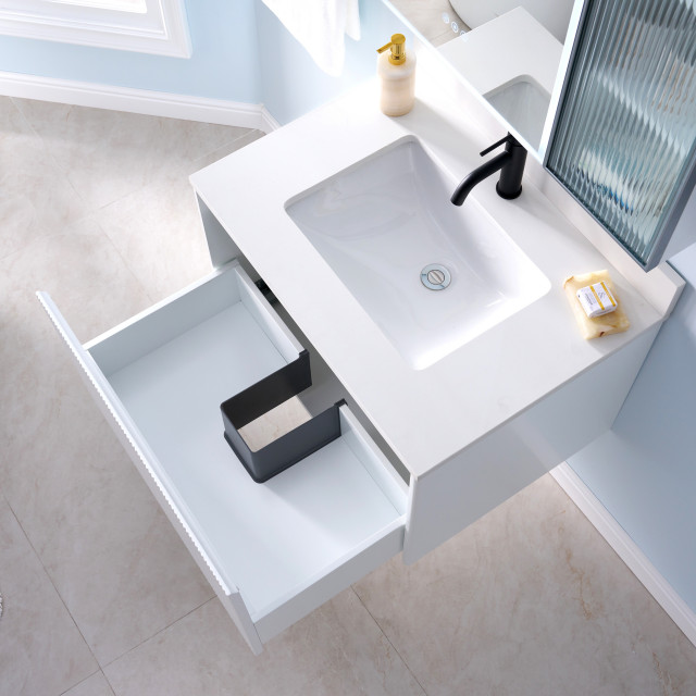 Wall Mount Bathroom Vanity Set with Undermount Sink - Transitional ...