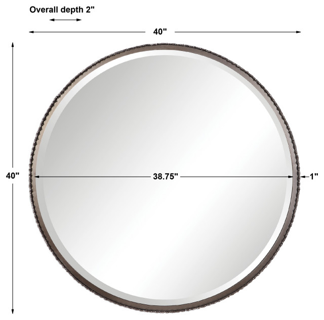 Ada Round Mirror - Industrial - Wall Mirrors - by Buildcom | Houzz