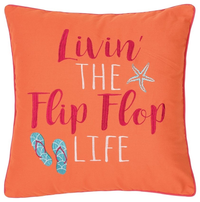 Flip Flop Life Pillow - Beach Style - Decorative Pillows - by Paul's ...