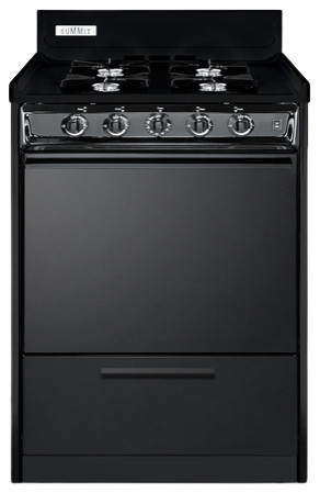 20 inch wide gas range in black with burners TTM6107C - Contemporary ...