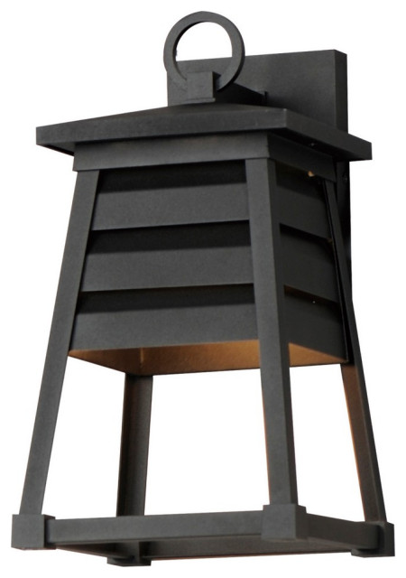 Shutters 1-Light Outdoor Wall Sconce, Black - Transitional - Outdoor ...