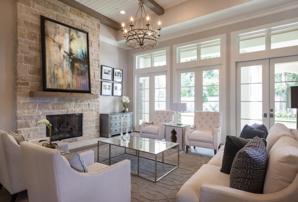 Memorial Country French - Transitional - Living Room - Houston - by ...