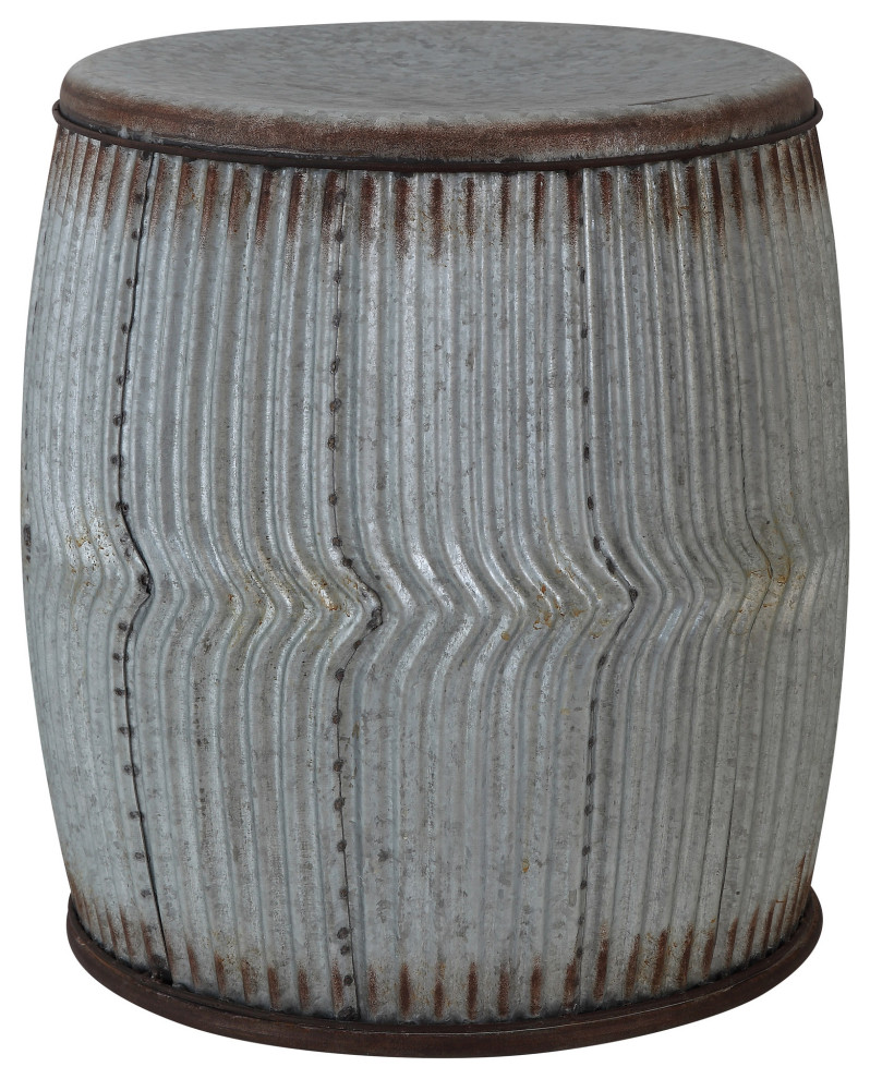 Round Metal Stool/Side Table - Farmhouse - Accent And Garden Stools ...