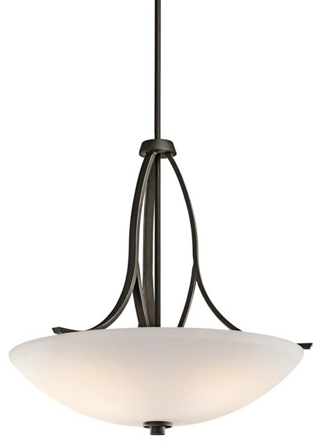 Granby 3-Light Inverted Pendant, Bowl Shaped Glass Shade, Olde Bronze ...