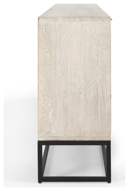 Flint Six-Door Mango Wood Sideboard in White Wash - Industrial - Buffets And Sideboards - by ...