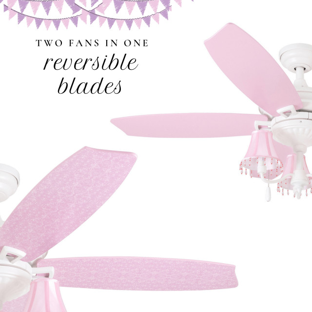 Prominence Home Elsa Princess Ceiling Fan With Light, 48", White ...