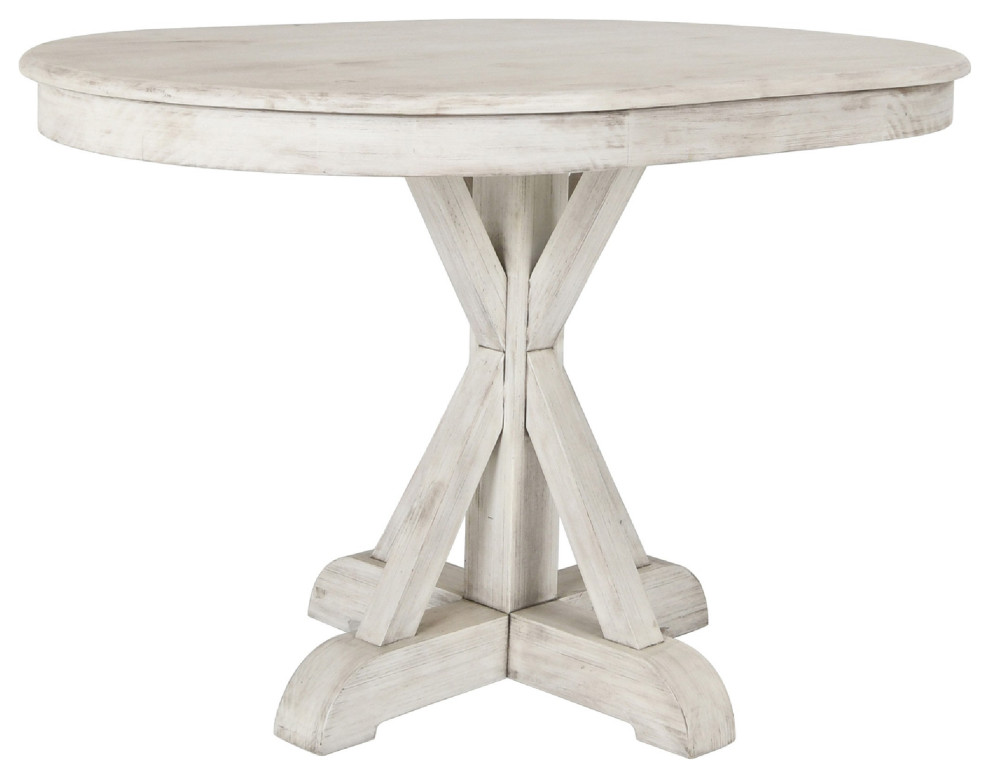 Benzara BM275603 Reclaimed Pine Wood Dining Table, Crossed Pedestal ...