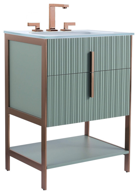 Fine Fixtures Serenity Modern bathroom vanity, Rose Gold Hardware ...