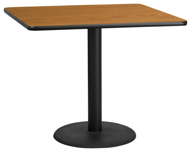 42'' Square Natural Laminate Table Top with 24'' Round Table Height ...
