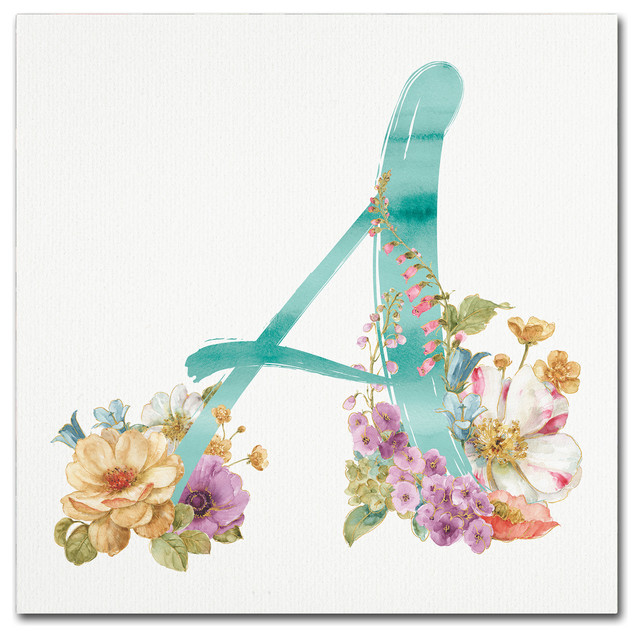 Lisa Audit 'Rainbow Seeds Monogram A' Canvas Art, 14"x14 ...