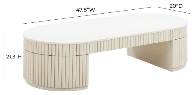 Bella Cream Oval Coffee Table - Transitional - Coffee Tables - by TOV ...