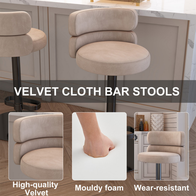 Modern Bar Stool Single Counter High Stool Height Adjustable Swivel ...