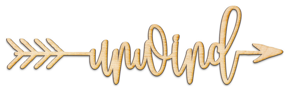 Unwind Right Arrow Wood Sign Home Decor, 12" wide x 3" tall ...
