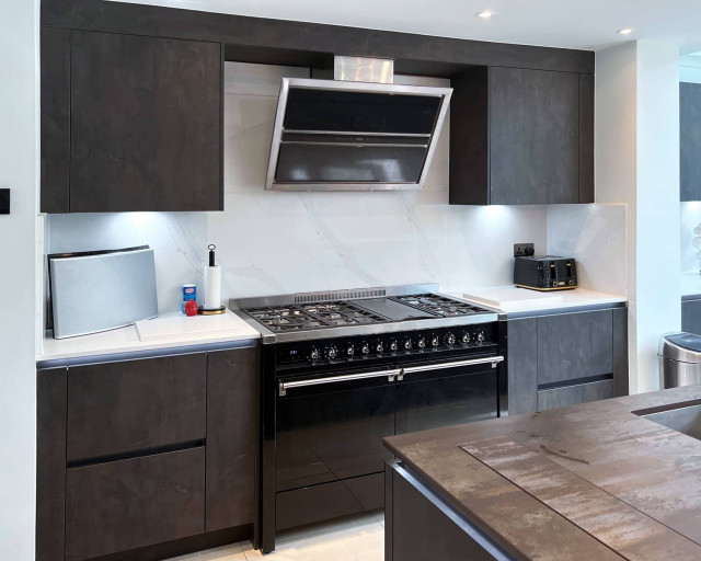 Contemporary Industrial Grey Kitchen Bromley - Industrial - Kitchen ...