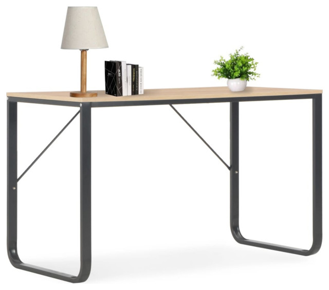 Vidaxl Computer Desk Black/Oak 47.2"x23.6"x28.7" - Industrial - Desks ...