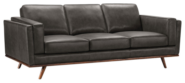Positano Leather Sofa - Midcentury - Sofas - by Abbyson Living | Houzz