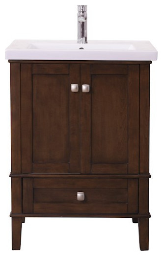 Elegant Aqua 24" Single Bathroom Vanity Set In Antique Coffee ...
