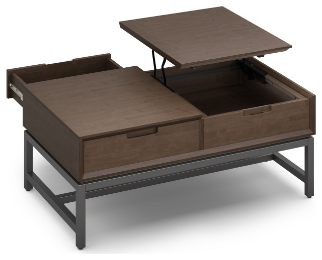 Banting Solid Hardwood Lift Top Coffee Table - Industrial - Coffee ...