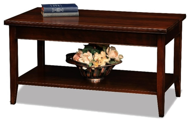 Leick Laurent Small Solid Wood Coffee Table in Chocolate Cherry - Transitional - Coffee Tables ...