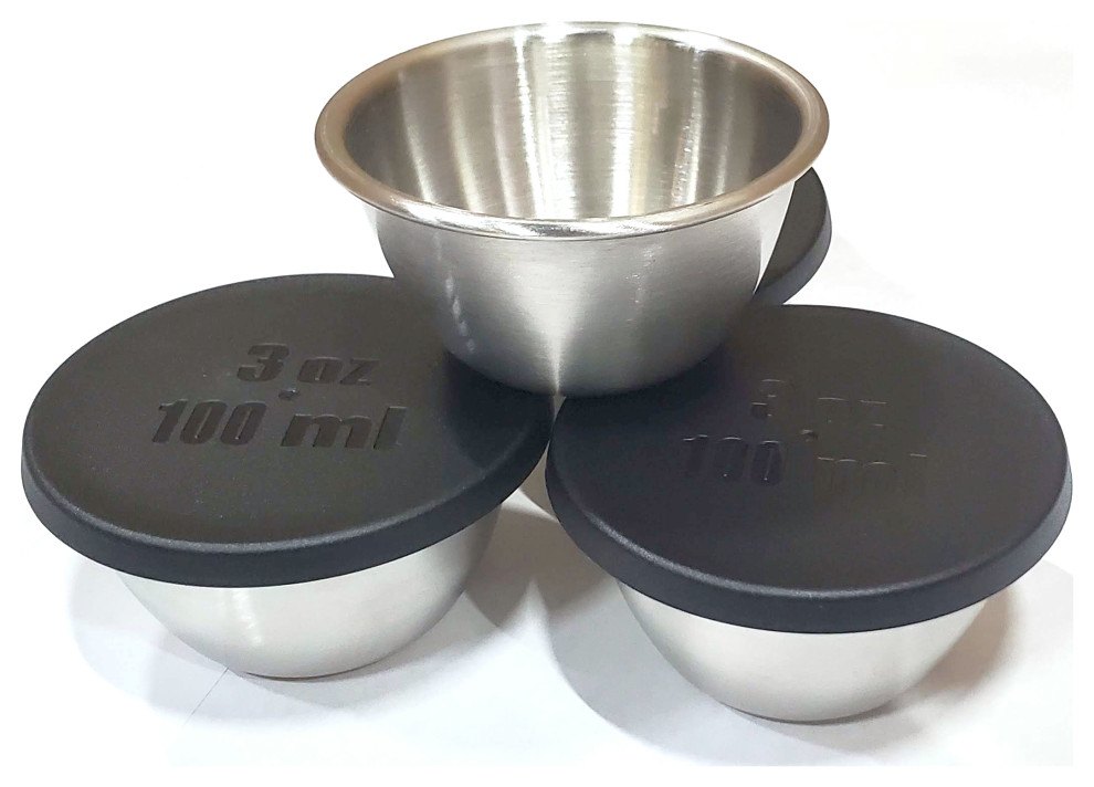Kuechenprofi Stainless Steel 3-2/5 Ounce Mini Spice Bowls with Lids ...