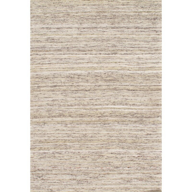 Modern Flat Hand-Knotted Sari Silk Beige Area Rug 6'x9' - Contemporary ...