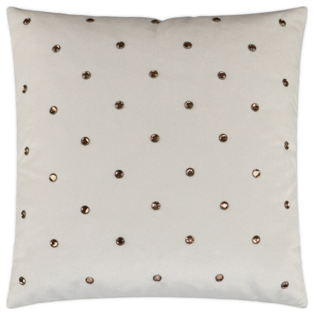 Jewels Pillow - Ivory, 24" x 24" - Contemporary - Decorative Pillows ...