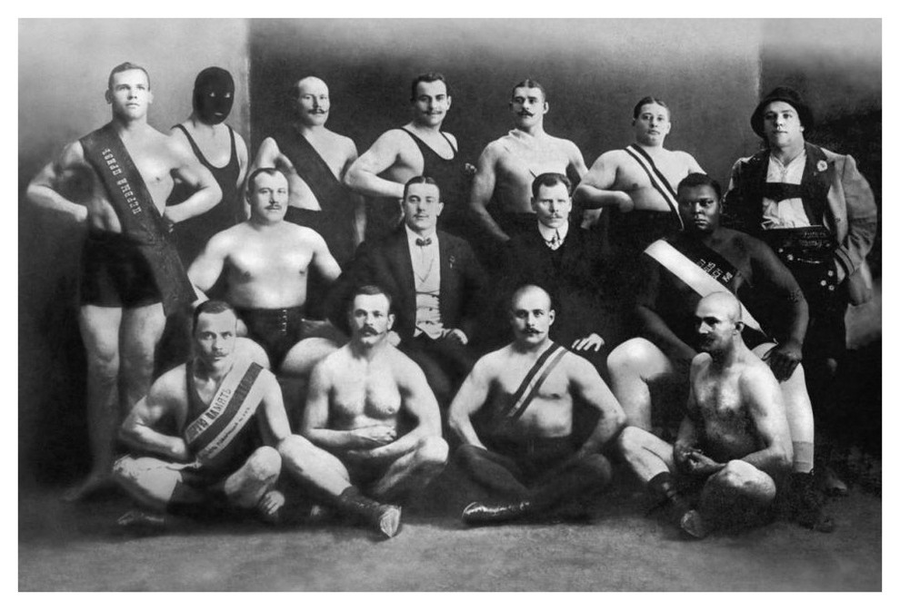 "Team of Champion Russian Wrestlers" Paper Print by Vintage Wrestler ...
