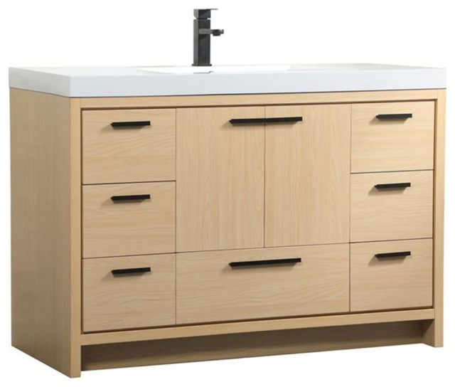 Elegant Decor Wyatt 48" Aluminum Alloy and MDF Single Bathroom Vanity ...