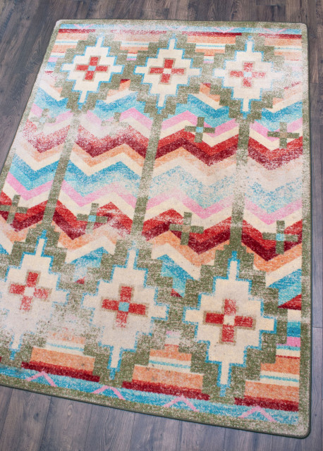 Shake Your Shawl, Pink, 4'x5', 4'x5' - Contemporary - Area Rugs - by ...