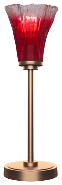 Luna Table Lamp, 5.5" Fluted Raspberry Crystal Glass - Contemporary ...