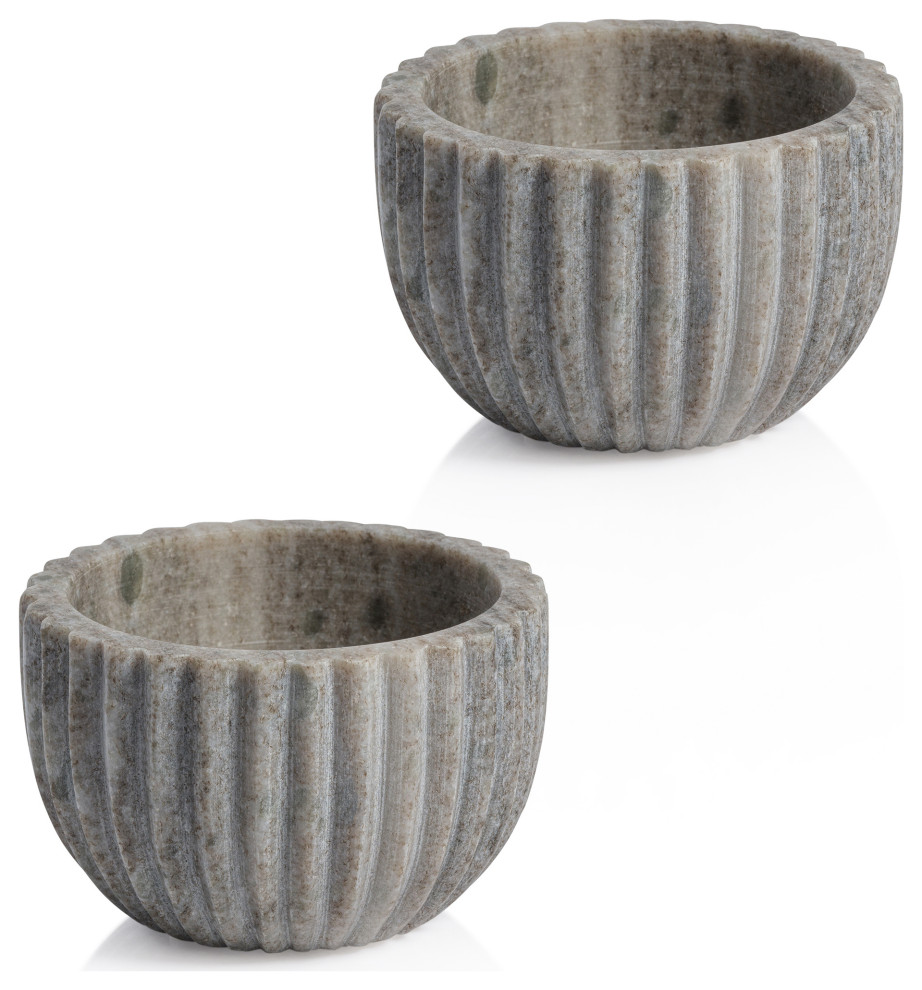 Mulhouse Ribbed Marble Bowls - Transitional - Decorative Bowls - by ...