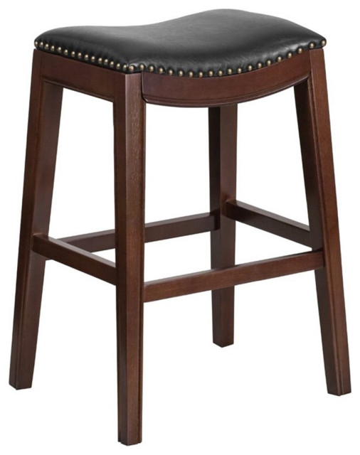 Flash Furniture Backless Bar Stool in Black, 30" - Transitional - Bar ...