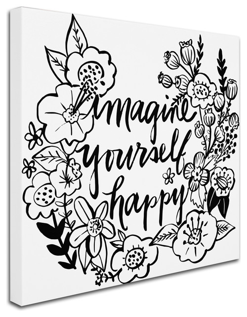 Elizabeth Caldwell 'Imagine Yourself Happy' Canvas Art, 18"x 18 ...