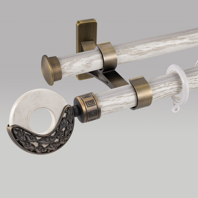 QYRZ03 Luxury 28mm Wood Grain Aluminum Alloy Single Double Curtain Rod ...