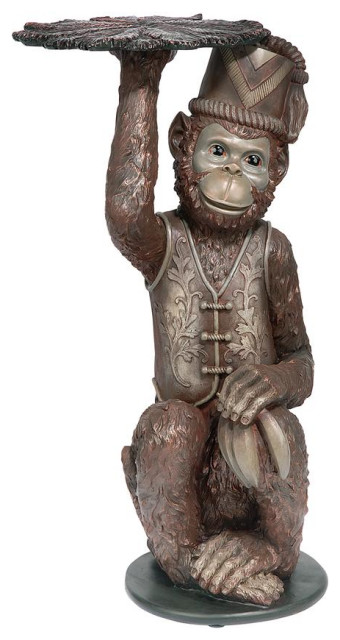 Moroccan Monkey Pedestal Sculptural Butler Table - Eclectic - Side ...