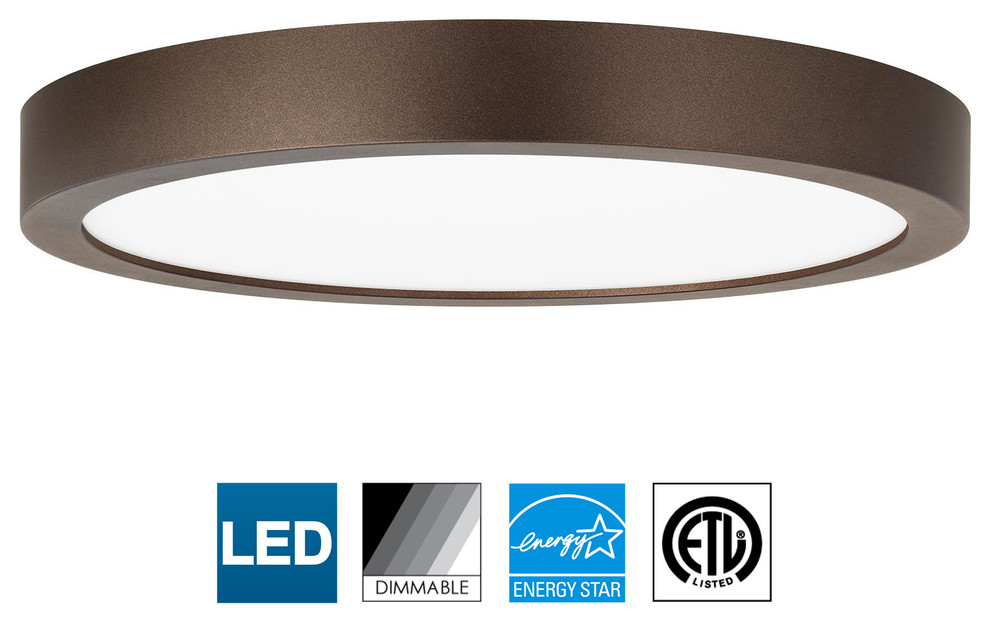 Sunlite LED 9-Inch Round Ceiling Light Fixture, 19W, 3000K Warm White ...