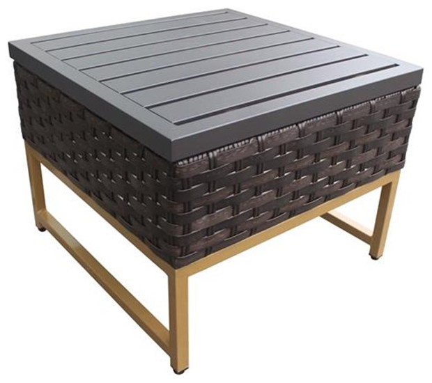 TK Classics AMALFI End Table in Gold and Brown - Tropical - Outdoor ...