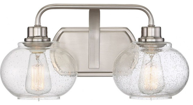 2 Light Transitional Medium Bathroom Light Fixture Approved for Damp ...