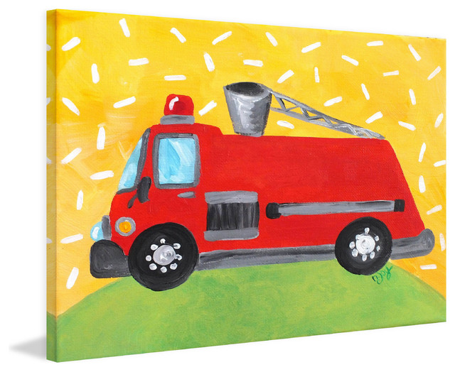 Marmont Hill, "Transport Fire Engine" by Nicola Joyner Print on Wrapped ...