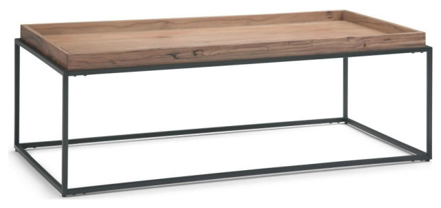 Carter Tray Top Coffee Table Acacia Wood Metal Frame 24D X 47W X 15.8H ...