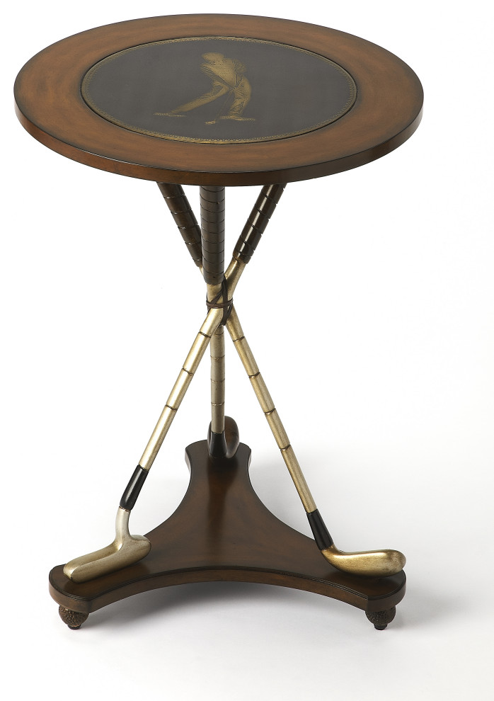 Nineteenth Hole Round Golf Accent Table, 2302070 - Contemporary - Side ...