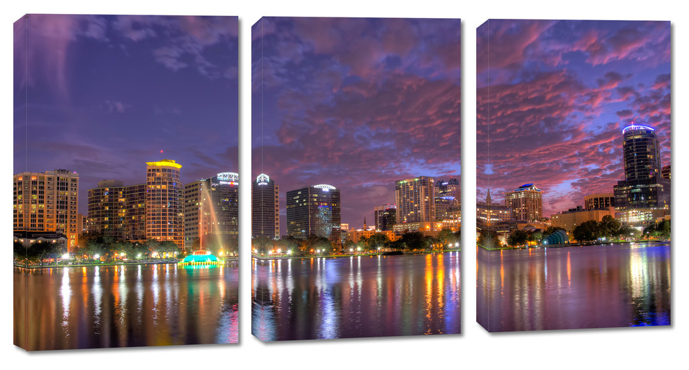 Orlando, Florida, USA Skyline Canvas Print, 3 Panel Split, Triptych ...