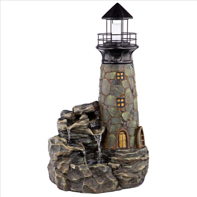Design Toscano Seaside Lighthouse Garden Fountain - Beach Style ...