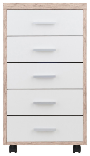Kenner 5-Drawer Cabinet, Reclaimed Wood and White - Transitional ...