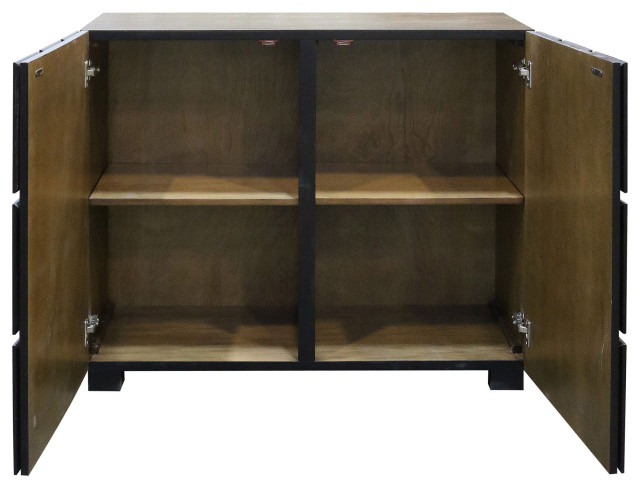 Cypress Brown Two Door Dimensional Squares Wooden Cabinet - Modern ...