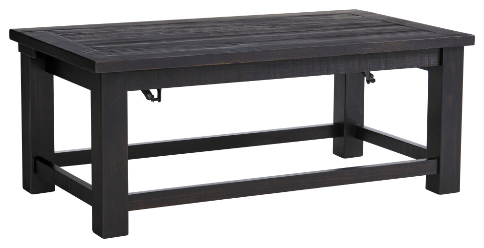 Space Saver Solid Wood Lift Top Coffee Table - Transitional - Coffee ...
