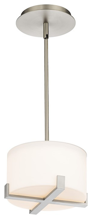 dweLED Laurel 8" LED 1-Light Pendant 3000K, Brushed Nickel/Opal, PD-69108-BN - Transitional ...