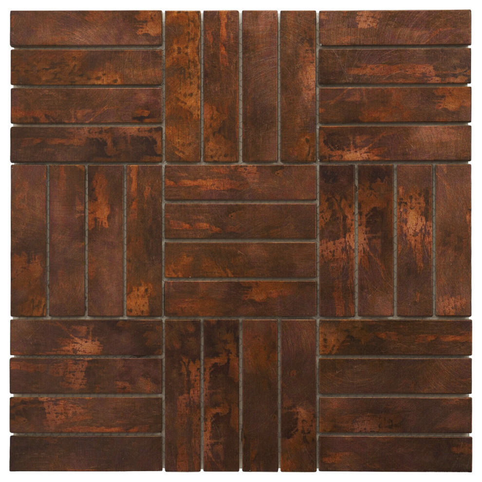 Modket Antique Copper Color Metal Mosaic Tile Kitchen Backsplash ...
