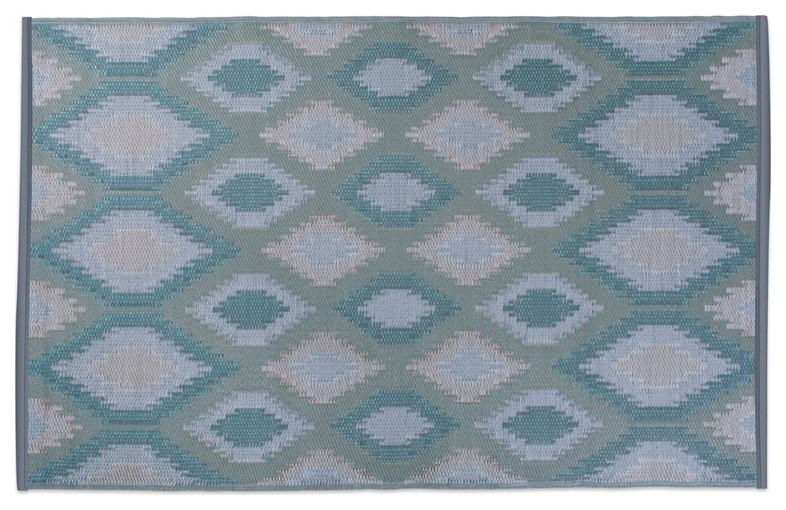 DII 4x6' Modern Style Plastic Ikat Outdoor Rug in Multi-Color Finish ...